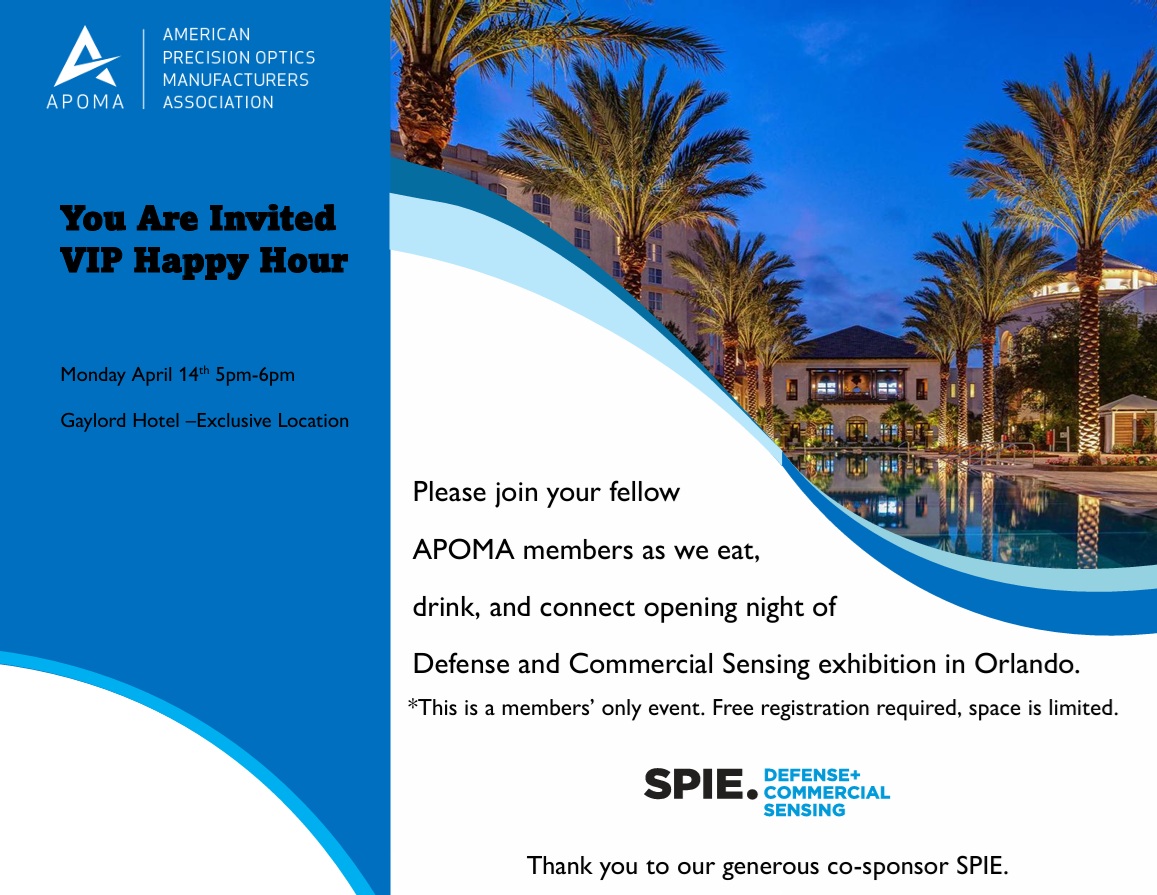 APOMA Happy Hour at SPIE DCS! – APOMA
